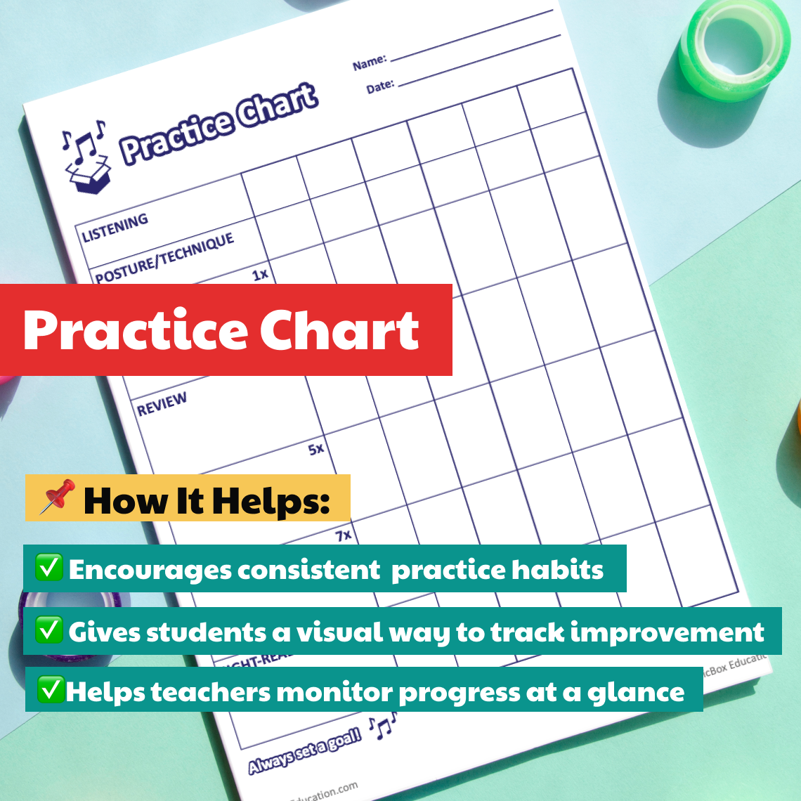 Weekly Music Practice Chart – Music Box Education